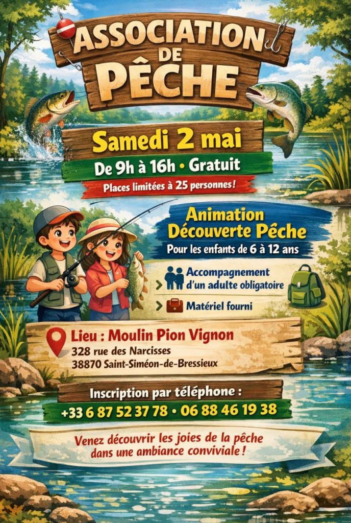 Animation Découverte de la Pêche ﻿🐟️ - Saint Siméon de Bressieux